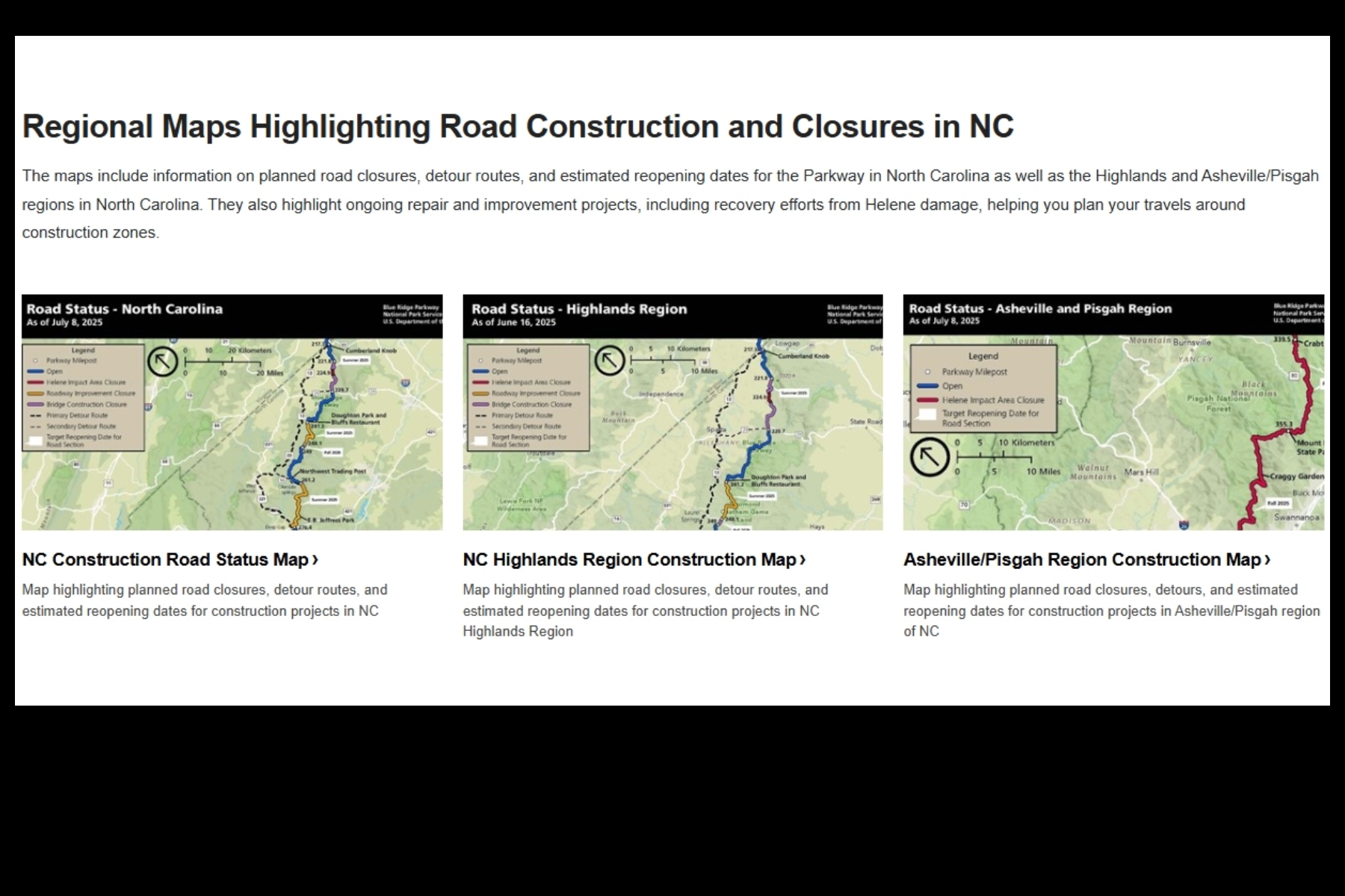 Parkway launches maps for Helene recovery, road closures - Asheville's ...